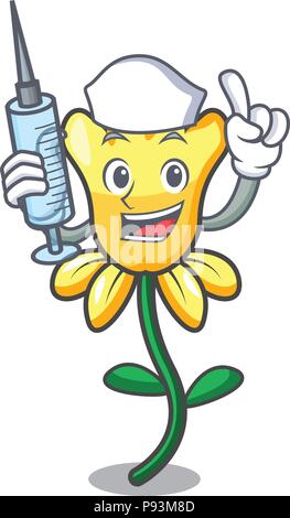 Doctor daffodil flower character cartoon Stock Vector Image & Art - Alamy
