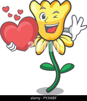 In love daffodil flower mascot cartoon Stock Vector Image & Art - Alamy