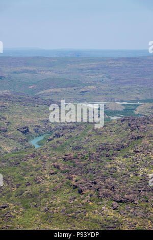 Aerial view of Mitchell plateau in the far north of Western Australia ...