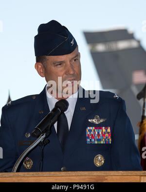 U.S. Air Force Col. Ethan Griffin and his wife Erin are greeted at a ...
