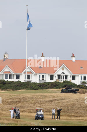 President Donald Trump plays golf in the Senior Club Championship at ...