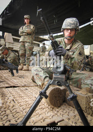 U.S Army Reserve Soldiers are conducting a safety brief for the ...
