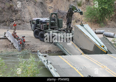 U.S. Army engineers from the 132nd Multirole Bridge Company (MRBC ...