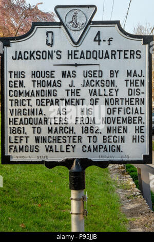 Stonewall Jackson’s Headquarters, 415 North Braddock Street, Winchester ...