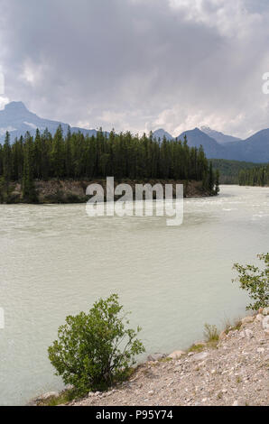 Athabasca river overview in Alberta in Canada Stock Photo - Alamy