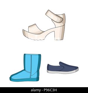 Different shoes cartoon icons in set collection for design. Men and ...