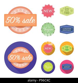 Percentage sale, new, eco food, vegan.Label,set collection icons in ...