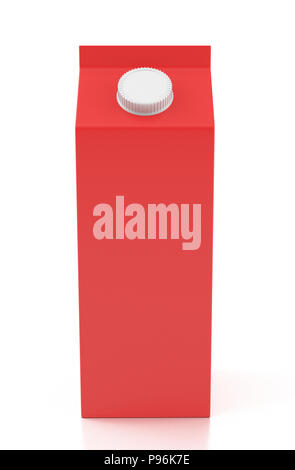 Blank red carton liquid container. Isolated on white background ...