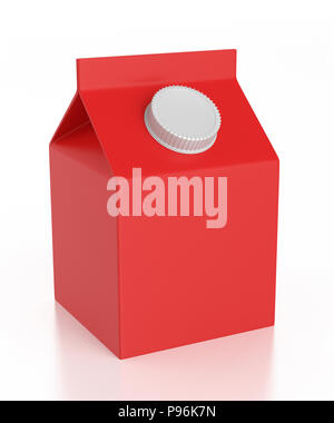 Blank red carton liquid container. Isolated on white background ...