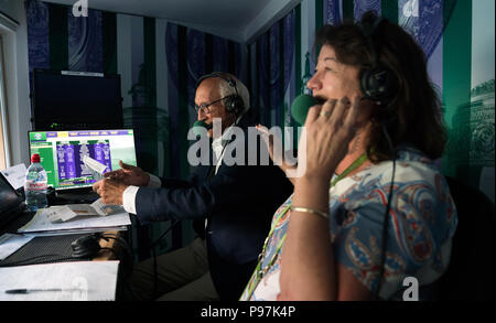 Barry Davies in the commentary box during his last ever BBC Wimbledon ...