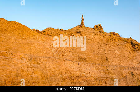 Lot's wife Pillar of Salt rock formation beside the Dead Sea, Jordan ...