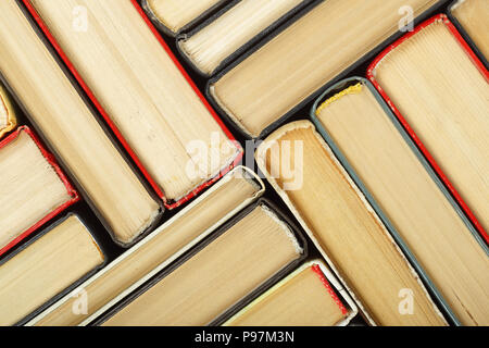 Science and education - Pile group of colorfull books on the wooden ...
