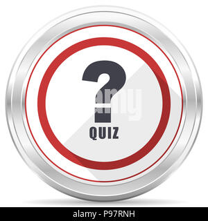Quiz icon. Internet button on blue background Stock Photo - Alamy