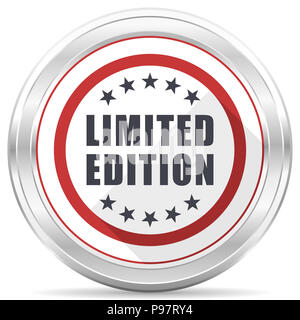 Limited edition icon. Flat icon on red background Stock Photo - Alamy
