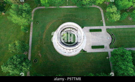 Aerial view of President Warren G Harding Memorial and Tomb, where he ...