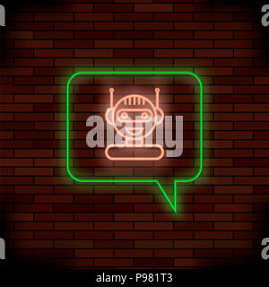 Neon Chat Bot. Artificial Intelligence Concept. Cute Smiling Chatbot ...