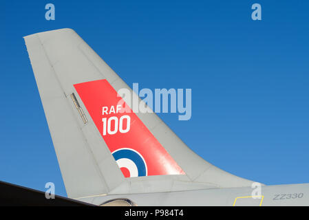 Royal Air Force RAF Voyager with RAF100 RAF 100 corporate logo RAF Fairford, Gloucestershire, UK ...