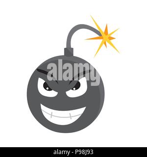 Cartoon bomb characters. Explosive weapon personages pattern of funny ...