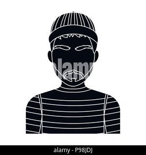 Male prisoner avatar. Offender character. Profile user, person. People ...