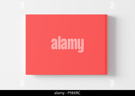 Blank red book cover on white background. Isolated with clipping path ...
