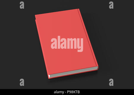 Blank red book cover on white background. Isolated with clipping path ...