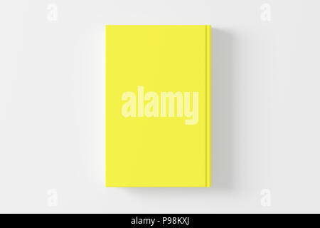 Blank yellow book cover on white background. Isolated with clipping ...