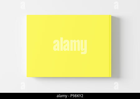 Blank yellow book cover on white background. Isolated with clipping ...