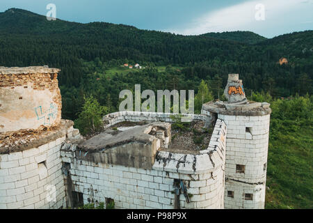 The ruins of Bistrik Tower, originally an Austro-Hungarian ...