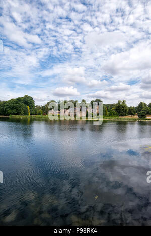 The Fort reflected in the Upper Lake at Newstead Abbey in ...