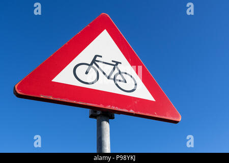 Dutch road sign: cyclists and moped riders Stock Photo - Alamy