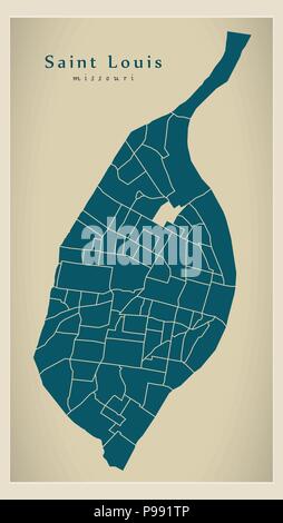 Modern City Map - Saint Louis Missouri city of the USA with ...