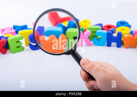 Letter cubes of Alphabet made of wood Stock Photo - Alamy