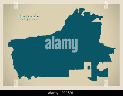 Modern City Map - Riverside California city of the USA with ...