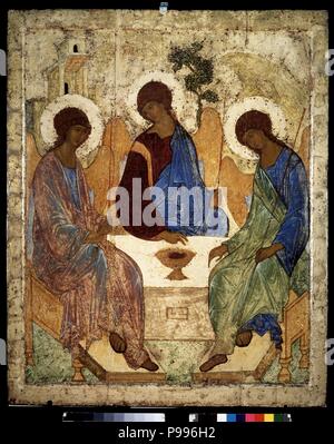 Andrei Rublev The Trinity Icon State Tretyakov Gallery Detail Stock ...