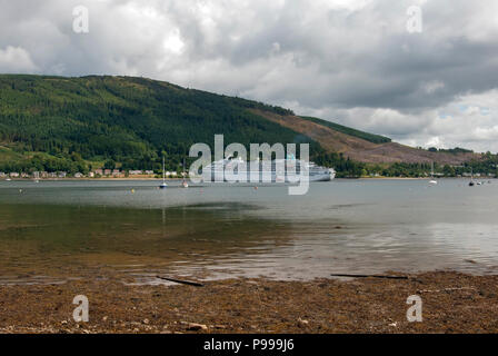 Sandbank and Holy Loch, Western Scotland with the Argyll forest and ...