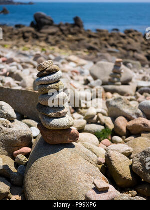 Beach Rock balancing. Isles of Scilly. Cornwall. England. UK Stock ...