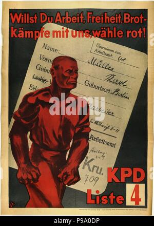 Communist Election Poster (KPD). Museum: PRIVATE COLLECTION Stock Photo ...