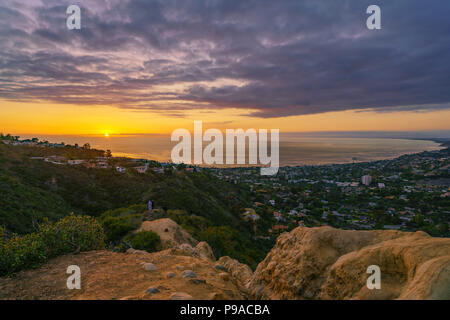 Sunset view from Mount Soledad in La Jolla, San Diego, California Stock ...