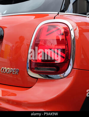Bright red racing saloon car on display at Swansea Air Show 2018 Stock ...