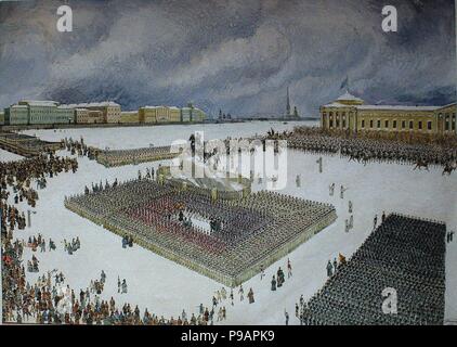 The Decembrist revolt at the Senate Square on December 14, 1825 (Detail ...