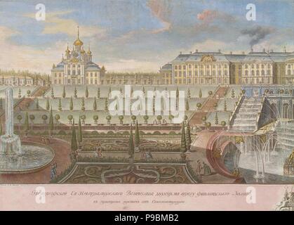 Peterhof Palace, Petergof, St Petersburg. Russia. BAEDEKER 1914 old map ...