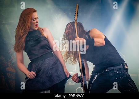 Simone Simons, singer of the Dutch symphonic metal band "Epica" with ...
