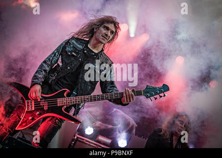 The German thrash metal band Kreator performs a live concert at the ...