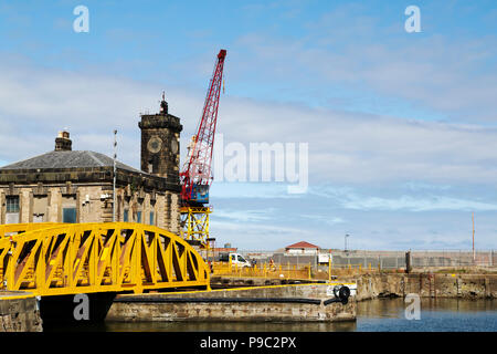 The Gladstone Swing Bridge at the Port of Sunderland in north-east ...