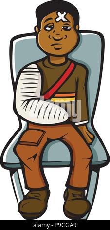 Broken arm - boy, cartoon and vector character Stock Vector Image & Art ...