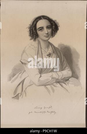 Portrait of Fanny Hensel (1805 - 1847: German pianist and composer ...