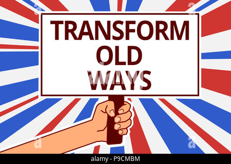 Handwriting text Transform Old Ways. Word Written on Introduce yourself ...