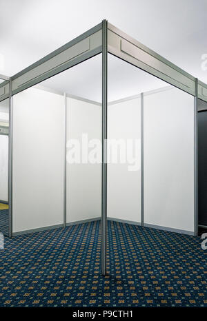 Trade show interior with empty booth inside the business trade show ...