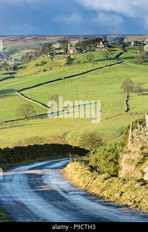 UK Yorkshire Nidderdale Middlesmoor village flowers outside the Crown ...