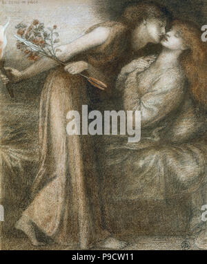 'Io Sono in Pace' by Dante Gabriel Rossetti is a symbolic painting that ...